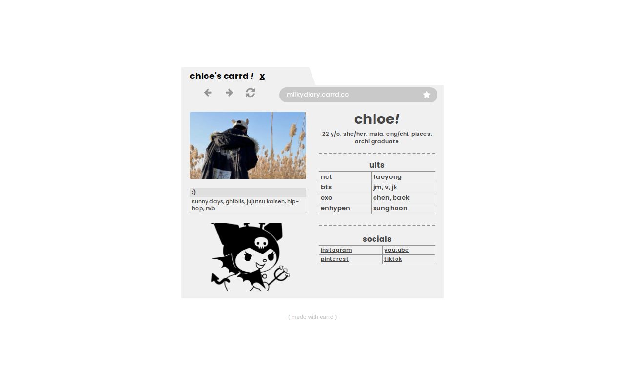 Chloe's carrd